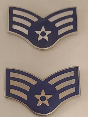 USAF SENIOR AIRMAN SRA METAL CHEVRON COLLAR RANK INSIGNIA BADGES - 1 ...
