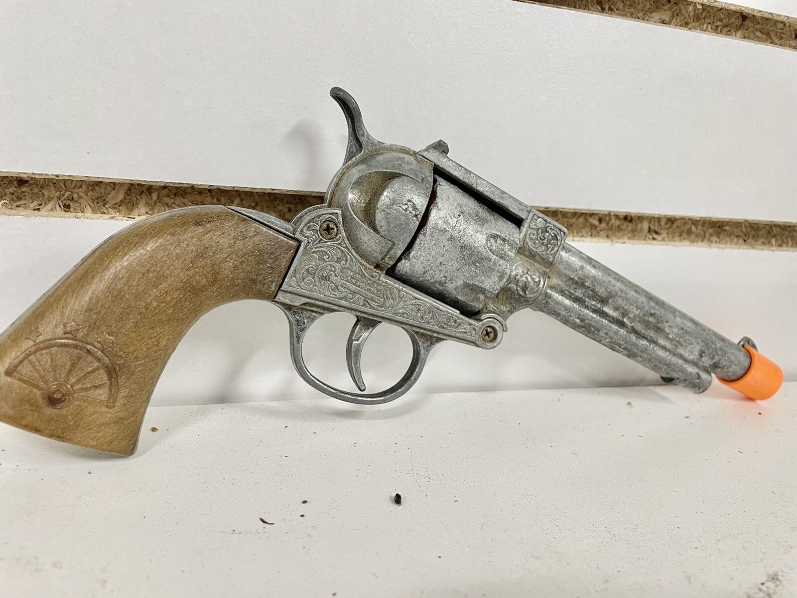 Tex Cap Gun Revolver Die Cast Metal Toy Pistol Edison Giocattoli Italy ...
