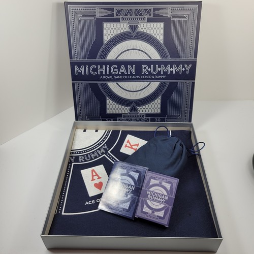 Michigan Rummy Set 24x24 Felt Mat Hearts Poker Felt and 200 Chips ...