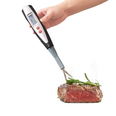 Meat Thermometer Fork with Electronic Ready Alarm, Digital Cooking ...