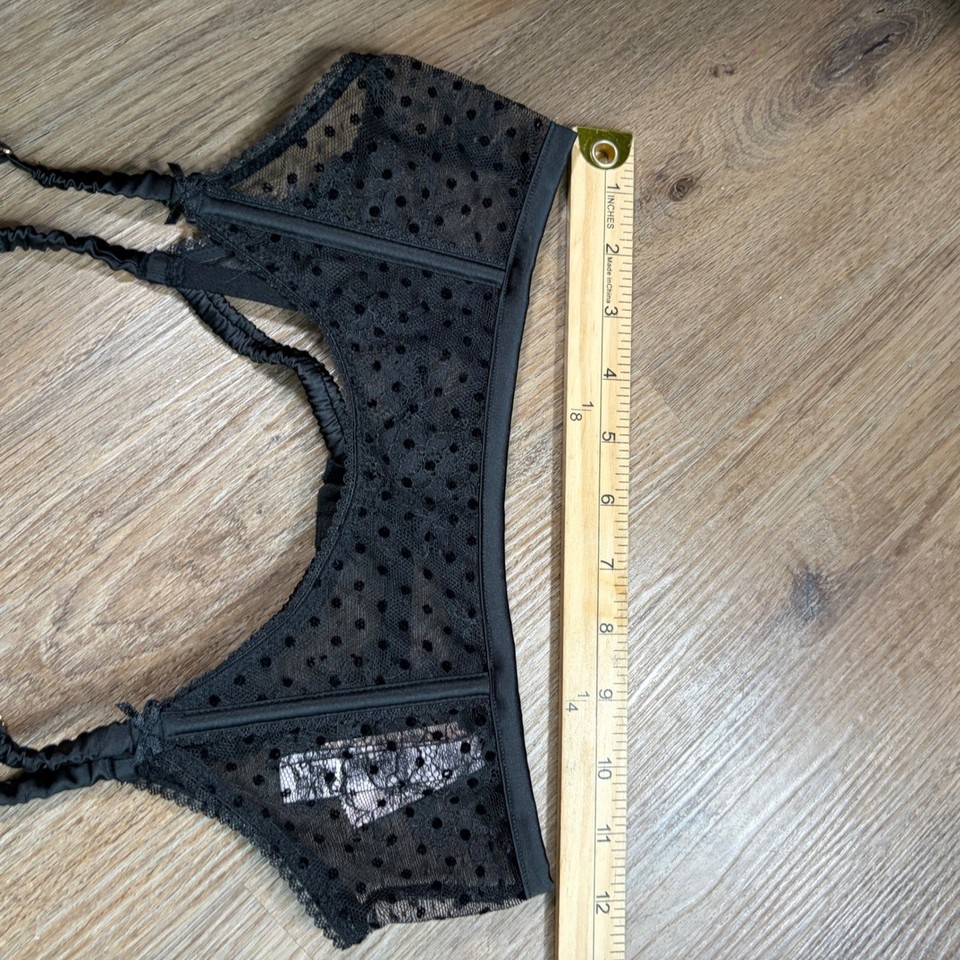 Gothic Victoria's Secret Angels Black Polka Dot Mesh Garter Belt XS/S ...