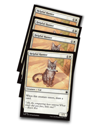 4x Helpful Hunter Foundations (FDN) #16 Regular Near Mint MTG Magic x4 ...