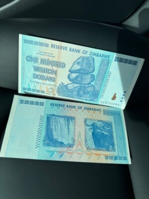 2008 100 TRILLION DOLLARS ZIMBABWE BANKNOTE AA P-91 GEM Unc Note ...