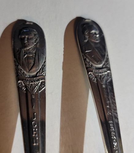 John F Kennedy + 11 Commemorative Spoons Vintage Rogers Silverplate US ...