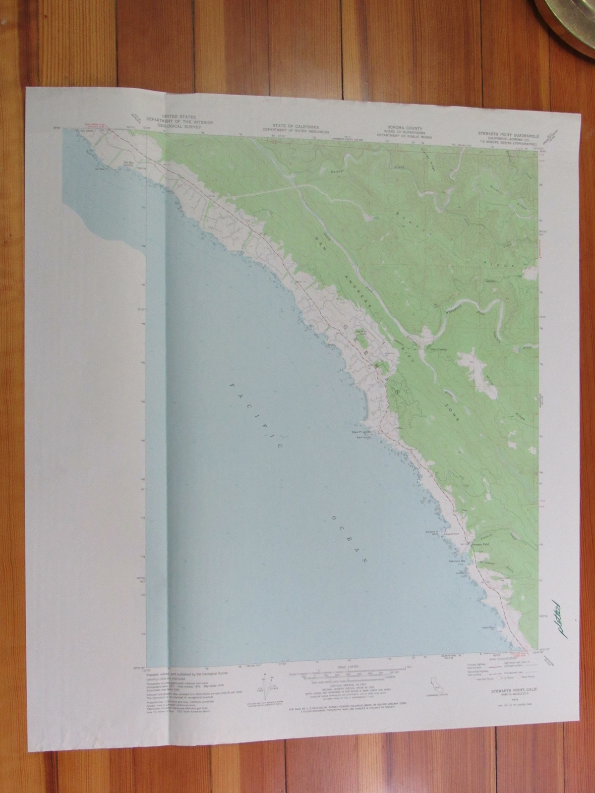 Stewarts Point California 1978 Original Vintage USGS Topo Map | eBay