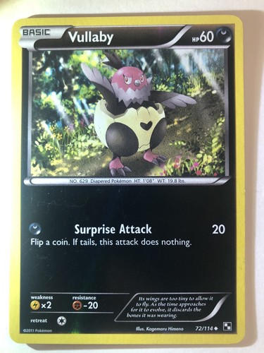 VULLABY 72/114 Pokemon Card BLACK & WHITE LP | eBay