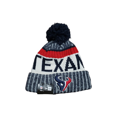 Houston Texans New Era Winter Cuffed Pom Knit Skull Cap Blue / Red ...