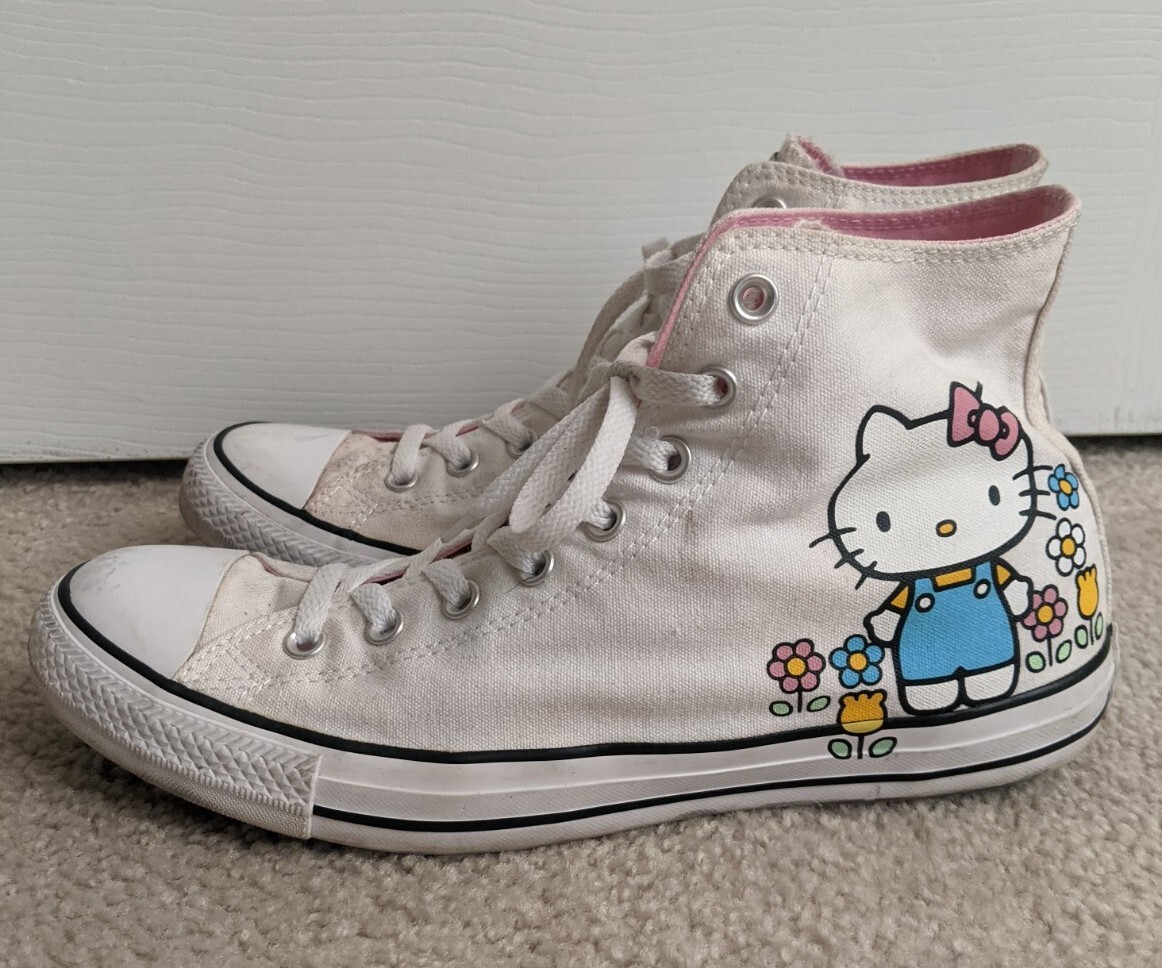 Hello Kitty x Converse All Star High Top Shoes Size W… - Gem