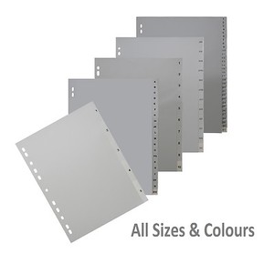 Polypropylene Dividers - PVC Plastic Tabbed Index File - All Sizes ...