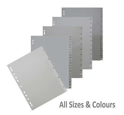 Polypropylene Dividers - PVC Plastic Tabbed Index File - All Sizes ...