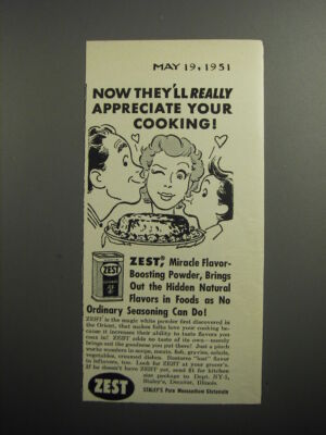 1951 Zest MSG Ad - Now they'll really appreciate your cooking | eBay