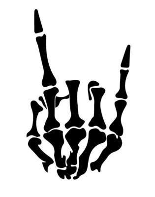 Rock On Skeleton Hand Horns up Devils Horn Decal Sticker for Car Truck ...
