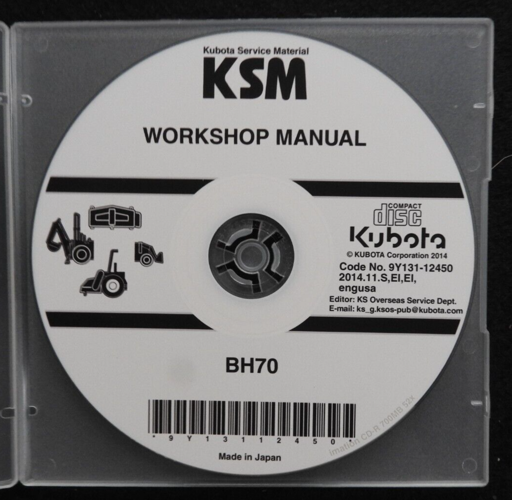 GENUINE KUBOTA BH70 BH 70 BACKHOE WORKSHOP SERVICE REPAIR MANUAL SET ON ...