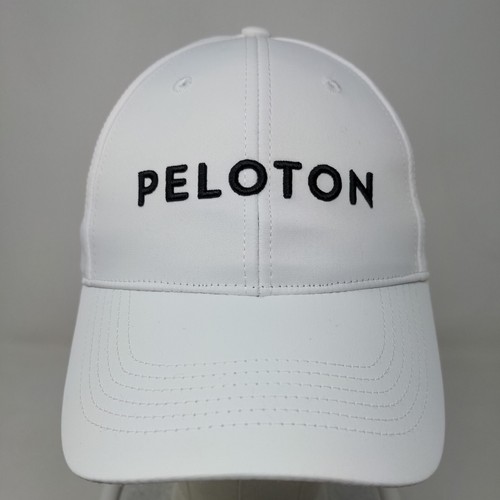 Peloton Men's Slideback Hat White Adjustable Polyester Embroidered Logo ...