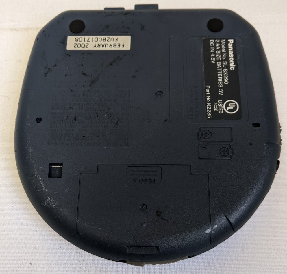 Panasonic SL SX290 Personal CD Player Blue Discman Untested For Parts ...