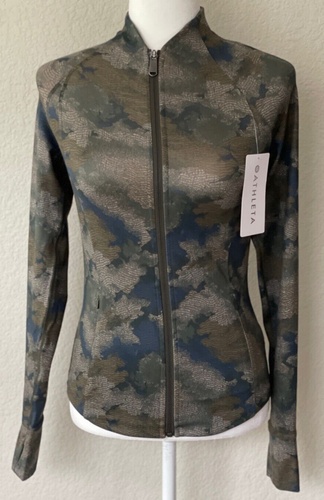 NWT Retail $129 ATHLETA Salutation Full Zip Jacket XXS Topiary Abstract ...