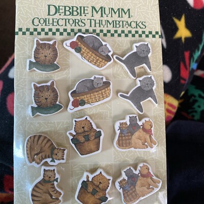 Debbie Mumm Collector's Thumbtacks New In Package Cats 1997 Vintage | eBay