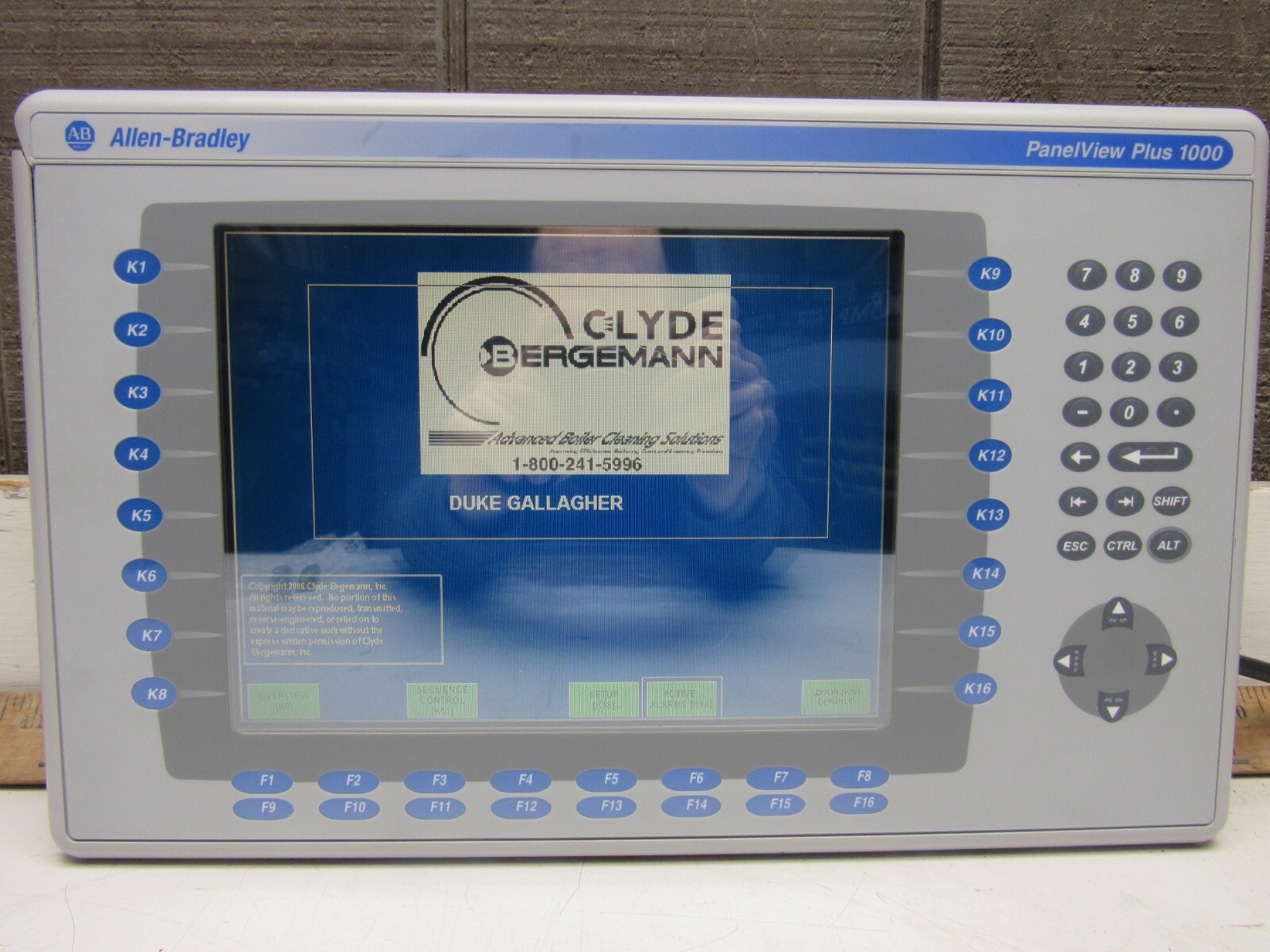 ALLEN BRADLEY PANELVIEW PLUS 1000 2711P-B10C4A1 SER-A REV-J USED ...