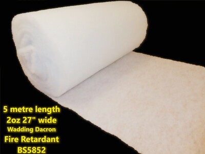 5 metres - 2oz Upholstery Polyester Wadding Dacron - Quilting Batting ...