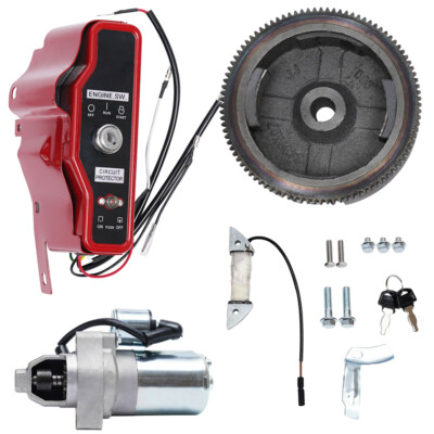 For Honda GX270 9HP ELECTRIC START KIT FLYWHEEL STARTER MOTOR KEY BOX ...