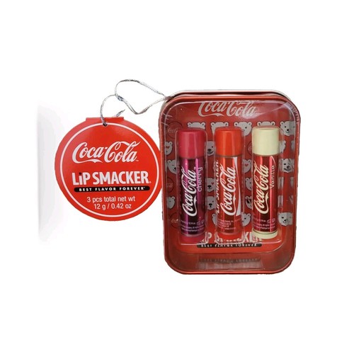 Coca Cola Lip Smacker 3 Pk Lip BALM Tin Set Cherry & Vanilla Flavor ...