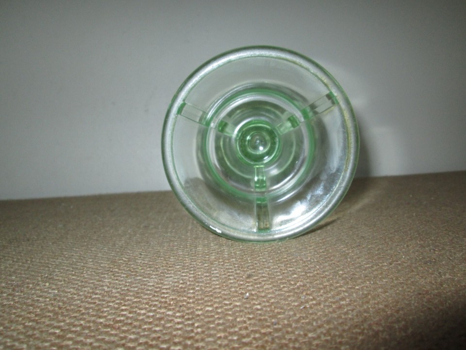 Vtg ADAMS & CO Green Uranium Glass EAPG Thousand Eye 1880's 8.5" Footed ...