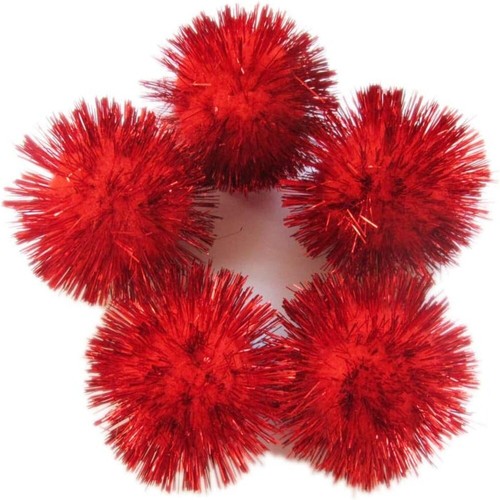 15 Pack 15pcs Pom Poms Large Sparkle Balls Fuzzy Balls Red Ball for ...