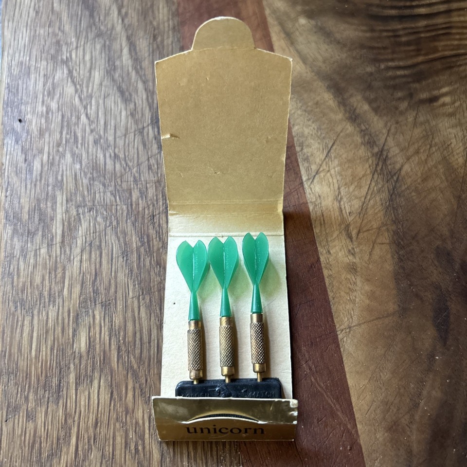 VTG 3 Unicorn Golden Match Gold Plated Miniature Darts Red Dart | eBay