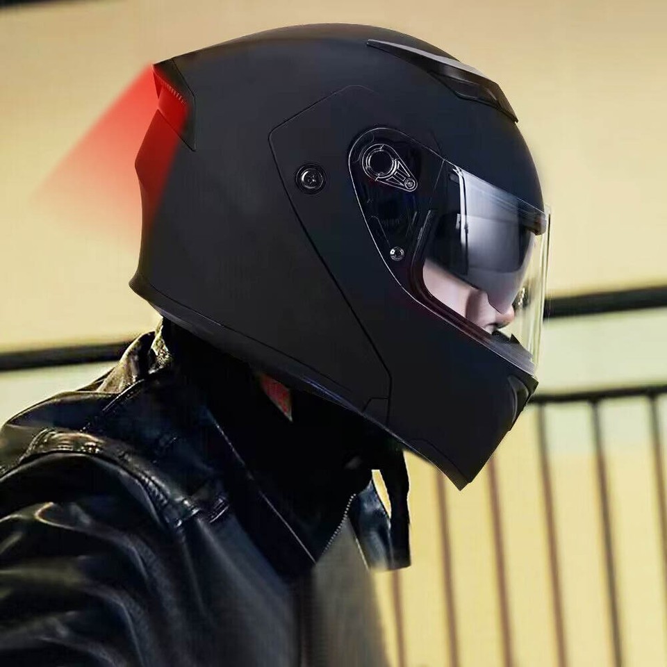Bluetooth Modular Full Face Motorcycle Helmet LED Adults Snowmobile ...