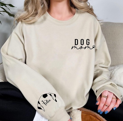 Custom Dog Mom Sweatshirt, Personalized Dog Sweatshirt, Dog Mom Gift ...