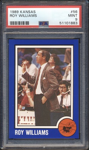 1989 Kansas Jayhawks Basketball Coach Roy Williams #56 ROOKIE PSA 9 UNC ...