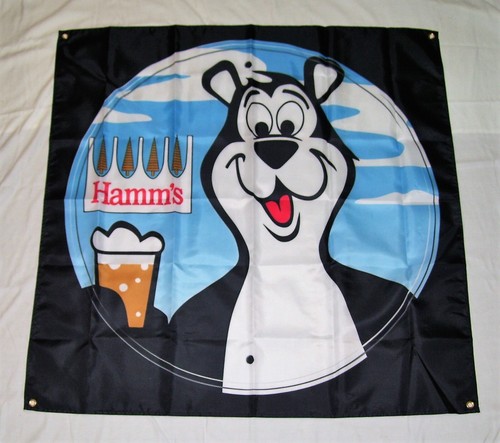 HAMM'S BEER 4'X4' FLAG BANNER MAN CAVE GARAGE SHOP BAR WALL DORM | eBay