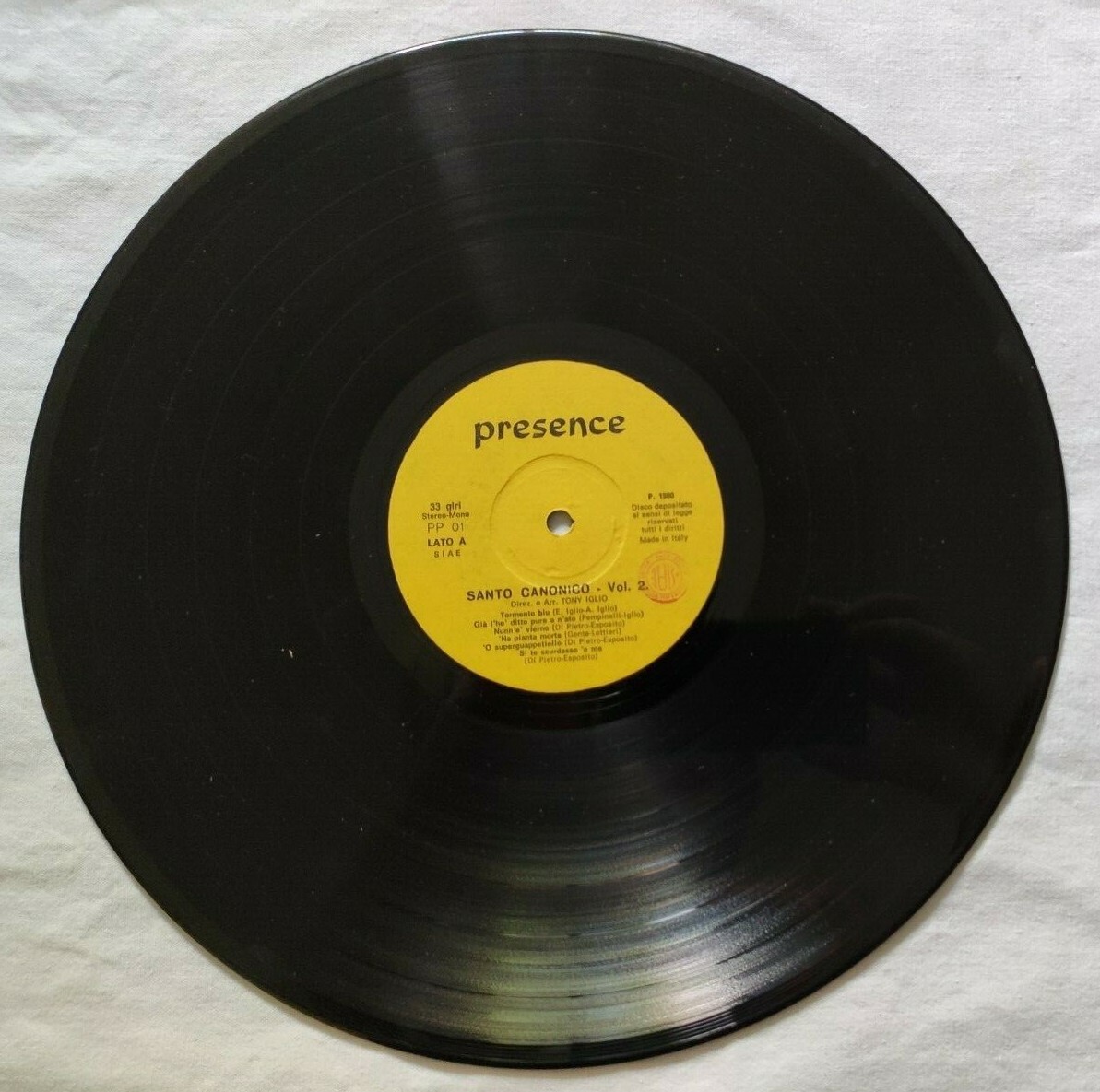 Santo Canon LP Volume 2° 33 Tours Vinyl Italie 1981 Presence LPP01 NM ...