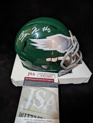 PHILADELPHIA EAGLES BRYCE HUFF AUTOGRAPHED SIGNED THROWBACK MINI HELMET ...
