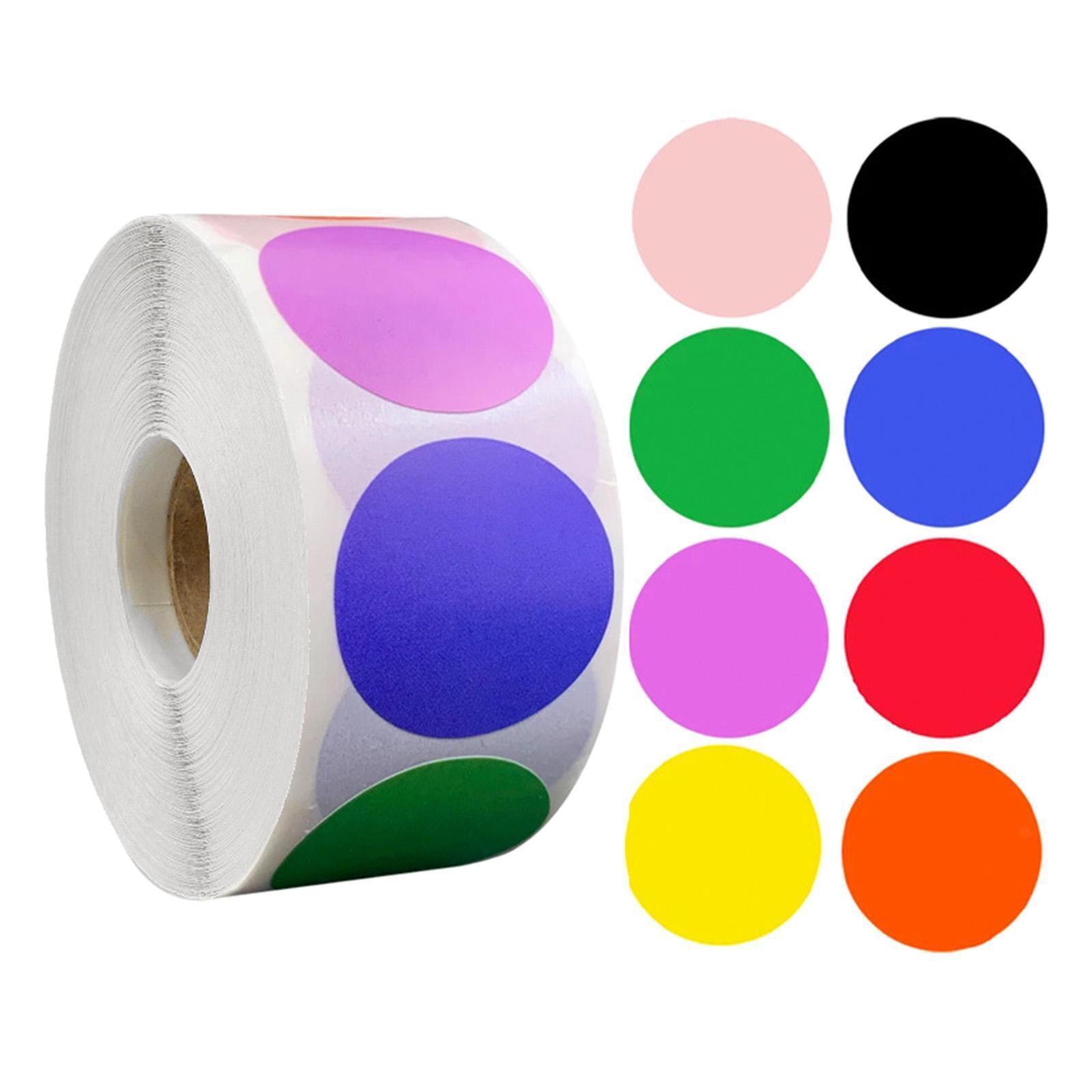 MagiDeal 25mm Round Multi Color coded Inventory Dots Roll of 500 Labels ...