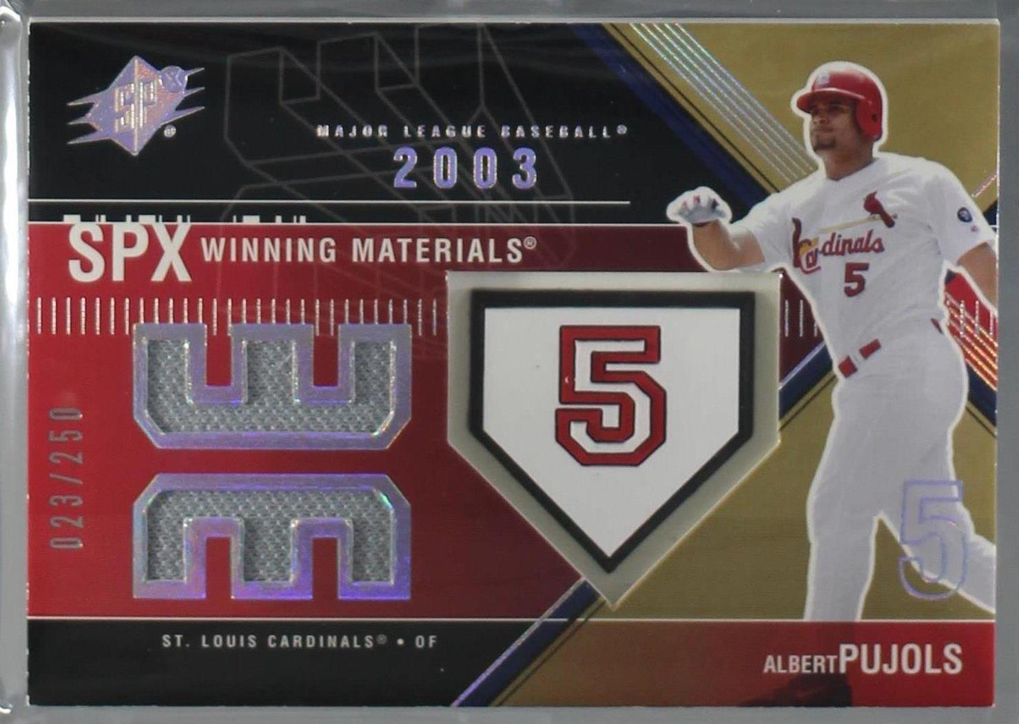 2003 SPx - Winning Materials Albert Pujols #WM-AP1 250 Jersey Number ...
