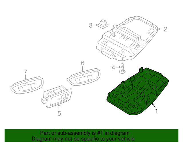 Genuine Volvo 31694122 | Reading Lamp Part # 5 on Picture for sale ...