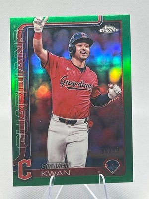 2025 Topps Chrome Steven Kwan Green Refractor /99 Guardians | eBay