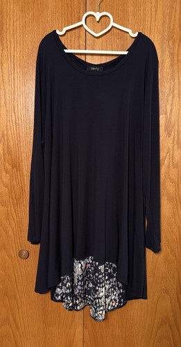 COMFY USA Wm’s Sz 2X Tunic Dress Blue Peekaboo Print Funky Modal Soft ...