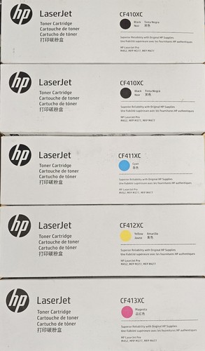 NEW Sealed GENUINE HP Toners CF410XC CF411XC CF412XC CF413XC Lot Of 5 ...