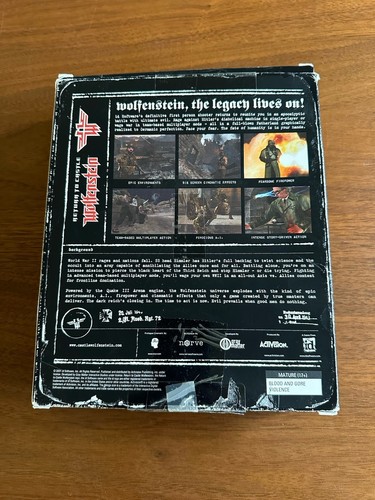 Return To Castle Wolfenstein PC CD ROM 2001 Big Box - BOX ONLY NO GAME ...