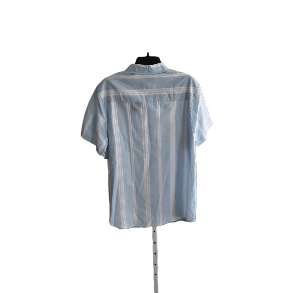 Men's Reverse Threads Classic Fit Button-up Shirt Blue Stripe Size ...