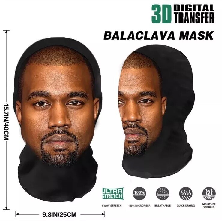 Kanye West Full Face 2nd Skin Black Mask Mesh Breathable | eBay
