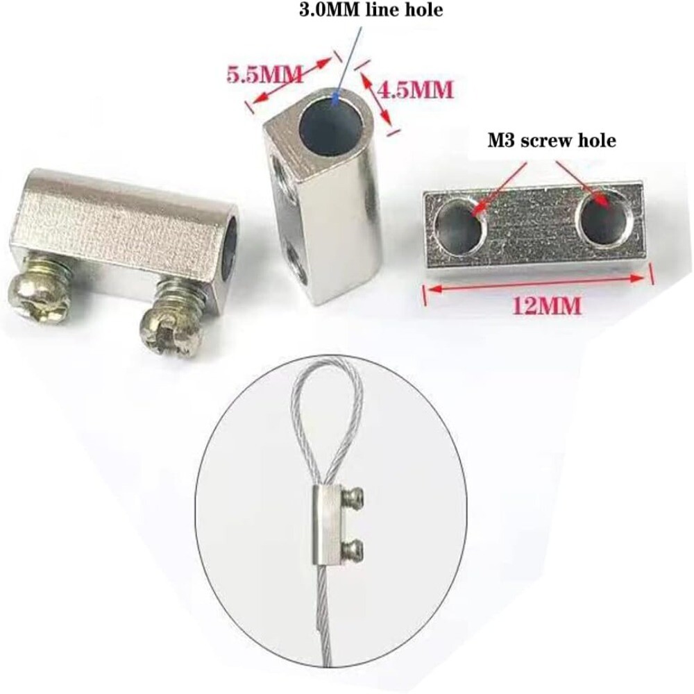 30pcs Stainless Steel Cable Clamps Wire Locking Buckle Wire Rope | eBay