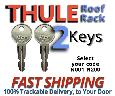 Thule Keys Roof Rack Bike Ski Luggage Carrier Key Cut to Code N001-N200 ...