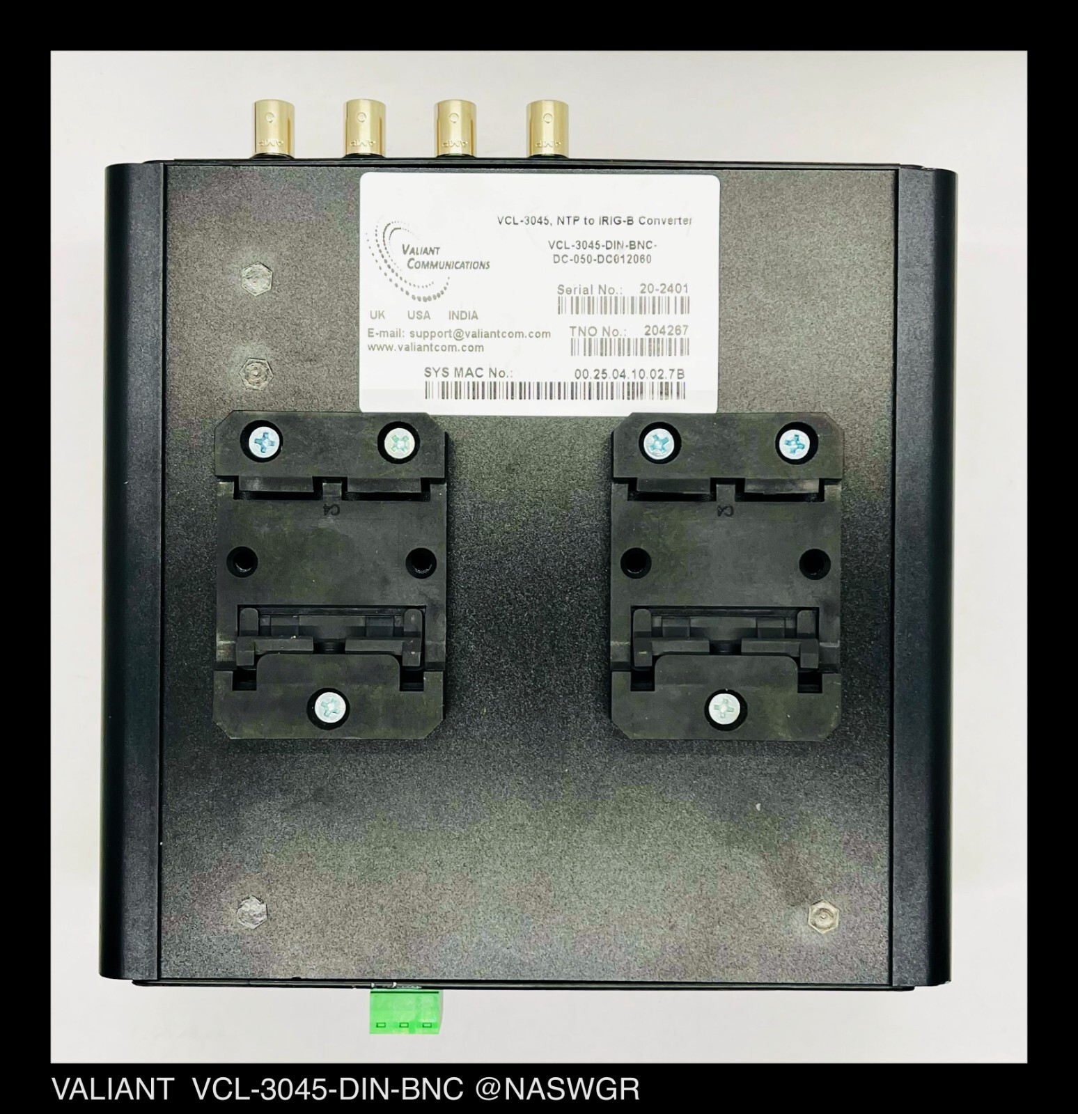 VALIANT COMMUNICATIONS VCL-3045-DIN-BNC ~ USED, CLEANED 1-YEAR WARRANTY ...