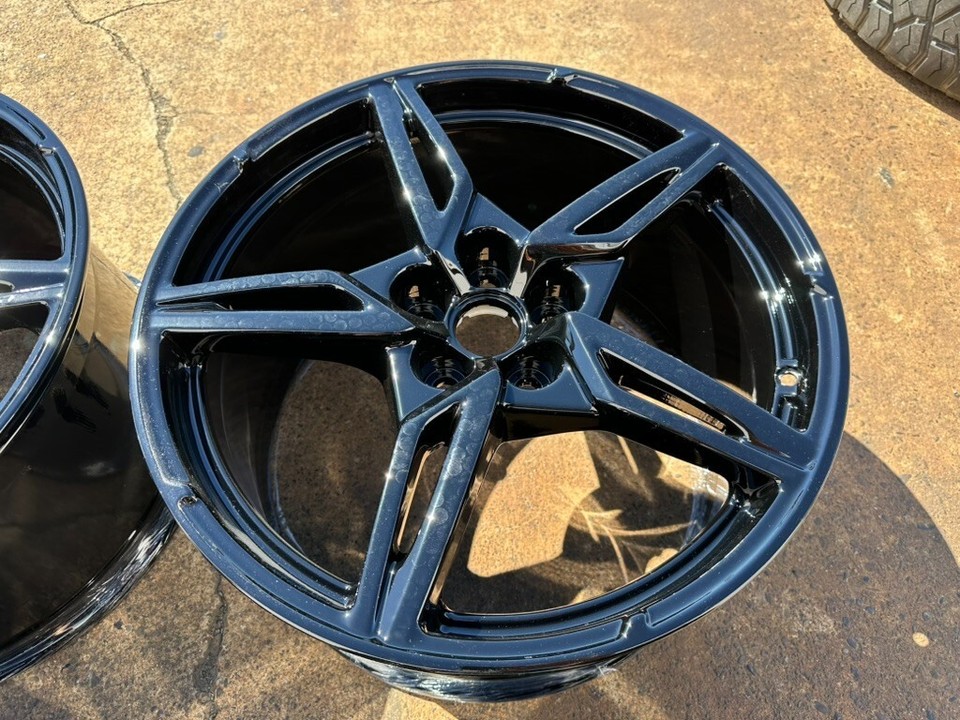 4x 19" Fr 20" Rr 2024 Chevy Corvette C8 OEM GLOSS BLACK wheels rims | eBay