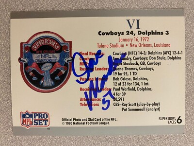 Dave Manders signed DALLAS COWBOYS card SUPER BOWL VI | eBay