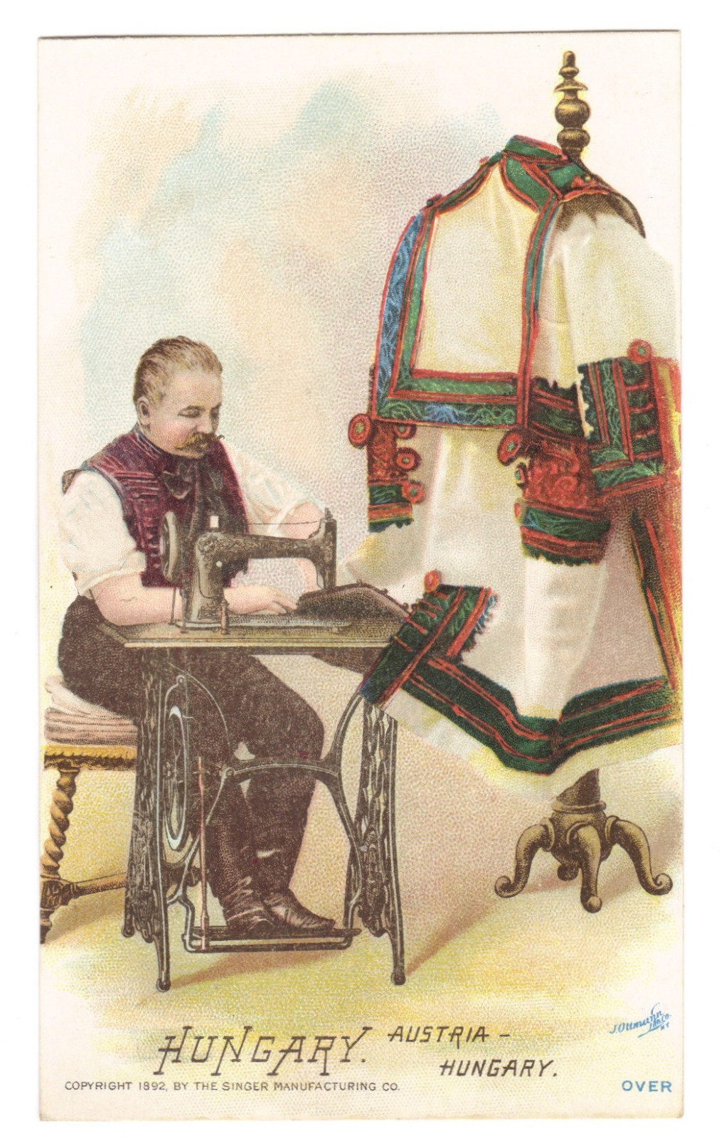 Hungary Man - 1892 Singer Sewing Machine -Costume of Nations Series | eBay