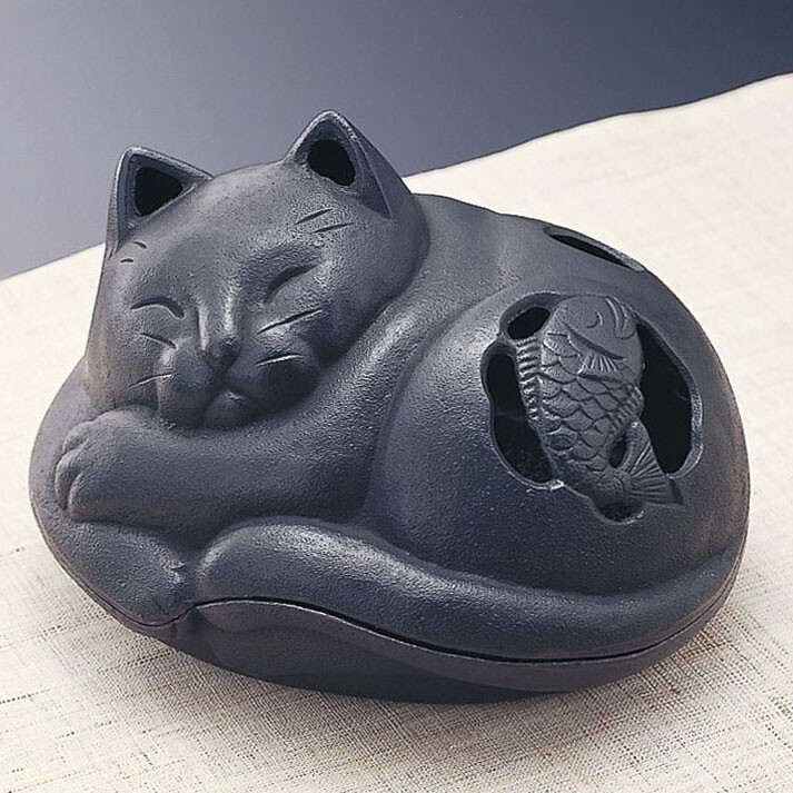Iwachu Japanese Nambu Ironware Mosquito Coil Incense Holder Cat 18310 Black | eBay